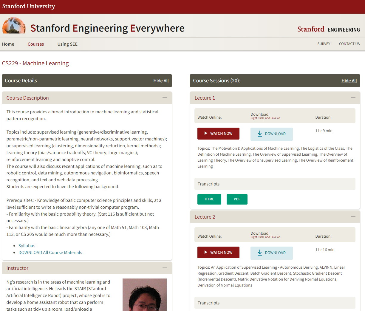スタンフォード大学の機械学習講義を無料で受講できる | おっさんNEWS